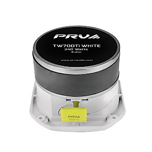 PRV AUDIO TW700Ti White 4 Inch Titanium Bullet Tweeter TW700Ti White 240 Watts, 8 Ohm Super Tweeter, Built-in Capacitor Pro Audio High Frequency Driver (Single)