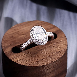 TIANYU GEMS Oval Engagement Ring, 3.0 Carat S925 Sterling Silver GHI VVS Moissanite Rings for Women with 18K White Gold Plated Wedding Rings for Women Memorial Day Dress Costume Proposal (10)