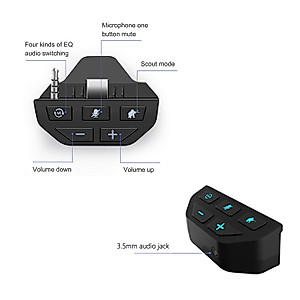 QUMOX 3.5mm Headset Adapter Sound Enhancer for Xbox One Game Controller Black