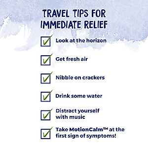 Boiron MotionCalm Relief for Nausea, Vomiting, or Dizziness associated with Motion Sickness Due to Travel, Amusement Rides, and Video Games or VR - Non-Drowsy - 60 Count