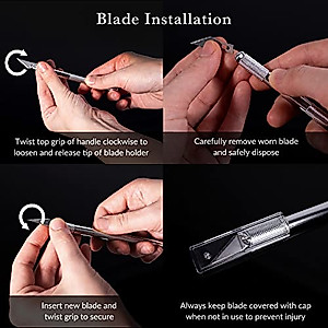 WA Portman Hobby Knife Set - 2 High Grade Precision Knives with 50 Premium Steel Hobby Knife Blades - Craft Knife Set with 50#11 Craft Cutter Blades - Precision Knife Set with #11 Hobby Blades