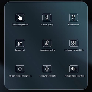 lamphle Wireless Ear Buds Earbuds Bluetooth for Android Apple Phone Compatible 4.2 Bluetooth Earbuds Noise Cancelling Extra Bass Magnetic Suction Wireless Headphones for Sports Golden One Size