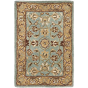 SAFAVIEH Heritage Collection Accent Rug - 2' x 3', Blue & Gold, Handmade Traditional Oriental Wool, Ideal for High Traffic Areas in Entryway, Living Room, Bedroom (HG958A)