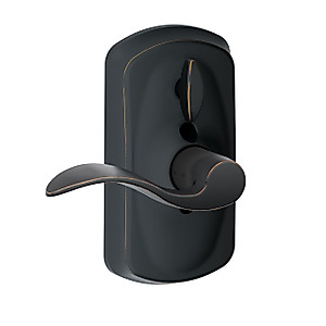 SCHLAGE FE595 PLY 716 Acc Plymouth Keypad Entry with Flex-Lock and Accent Style Levers, Aged Bronze,12 Inch