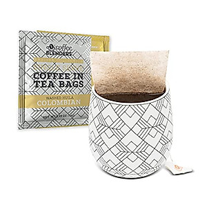 Coffee Blenders Tea Bag Coffee - Colombian Flavor 10 Count Single Serve Instant Coffee, Portable Drip T-Bag Packets, Convenient Fast Fresh Simple