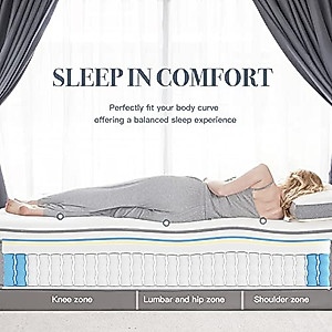 DIGLANT Twin Hybrid Mattress, 12 Inch Euro Top Gel Memory Foam with Pocket Spring Mattress in a Box and Balance Support, Medium Feel CertiPUR-US Certified Mattress