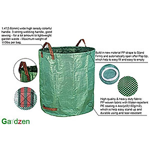 Gardzen 3-Pack 72 Gallons Garden Bag - Reuseable Heavy Duty Gardening Bags, Lawn Pool Garden Leaf Waste Bag