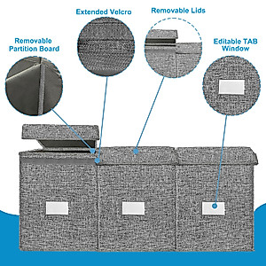 ouruer Large Toy Box Chest,Big Toy Storage Organizer,Storage Bins with Lids,Stuffed Animal Storage,Toy Bins for Kids Extra Large,Toddlers,Baby,Girls,Nursery,Living room,playroom(Grey)