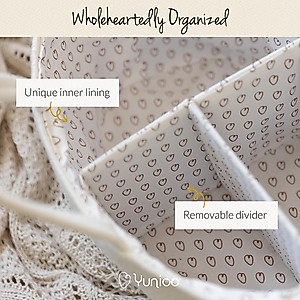 Yunioo Diaper Caddy Organizer│Changing Table Nursery Organizer│Diaper Storage for Car & Travel│Sturdy Tote Bag for Diapers and Wipes│Toys Bag│Baby Changing Basket│Brick