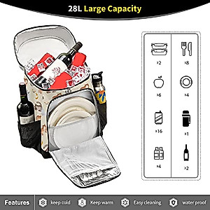 Smiling Cats Cooler Backpack 36 Cans Insulated Backpack Cooler Leak Proof Cooler Bag Lightweight Backpack for Lunch Camping Picnic Beach