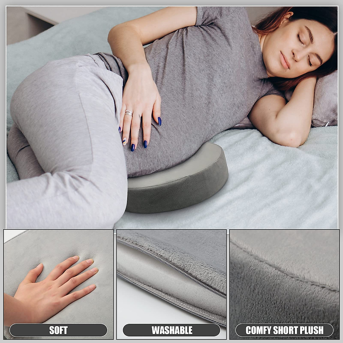 Wesiti 2 Pcs Pregnancy Wedge Pillows for Side Sleeping Small Wedge Pillow Maternity Pillows Belly Pillow for Sleeping Support Body, Legs, Back, Knees Novice Mom Gifts