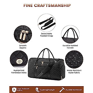 LOVEVOOK Travel Duffle Bag, 50L Weekender Overnight Bag with Toiletry Bag, Quilted Carry On Bag with Shoe Compartment, Gym Duffel Bag with Wet Pocket for Women, Hospital Bags for Labor and Delivery