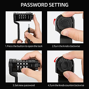 ROCKBROS Folding Bike Lock Combination Bike Lock with Mount Electric Bike Lock Heavy Duty Anti Theft Bicycle Locks with Mounting Bracket 4-Digit Foldable Bike Lock