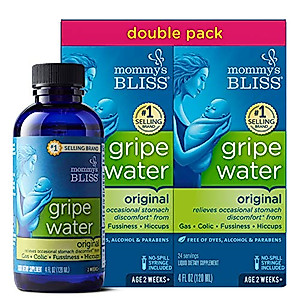 Mommy's Bliss Original Gripe Water, Gas and Colic Relief, Gentle and Safe, Made for Infants, 2 Weeks+, 4 Fl Oz (Pack of 2)