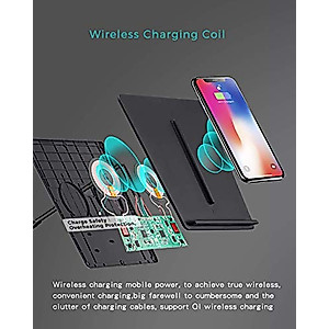 TAPTES Wireless Charger for Tesla Model 3 2017 2018 2019 2020, Dual Phone Charging Pad for Tesla Model 3 Accessories, Car Center Console Interior, Compatible with iPhone & Samsung Smartphones, Black