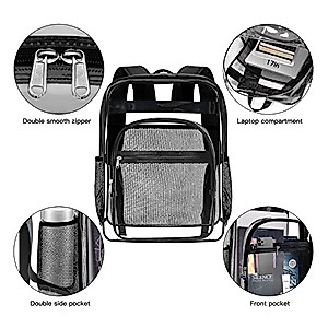 Clear Backpack Large Backpack Heavy Duty Sturdy Shape Transparent Backpack (C-Clear)