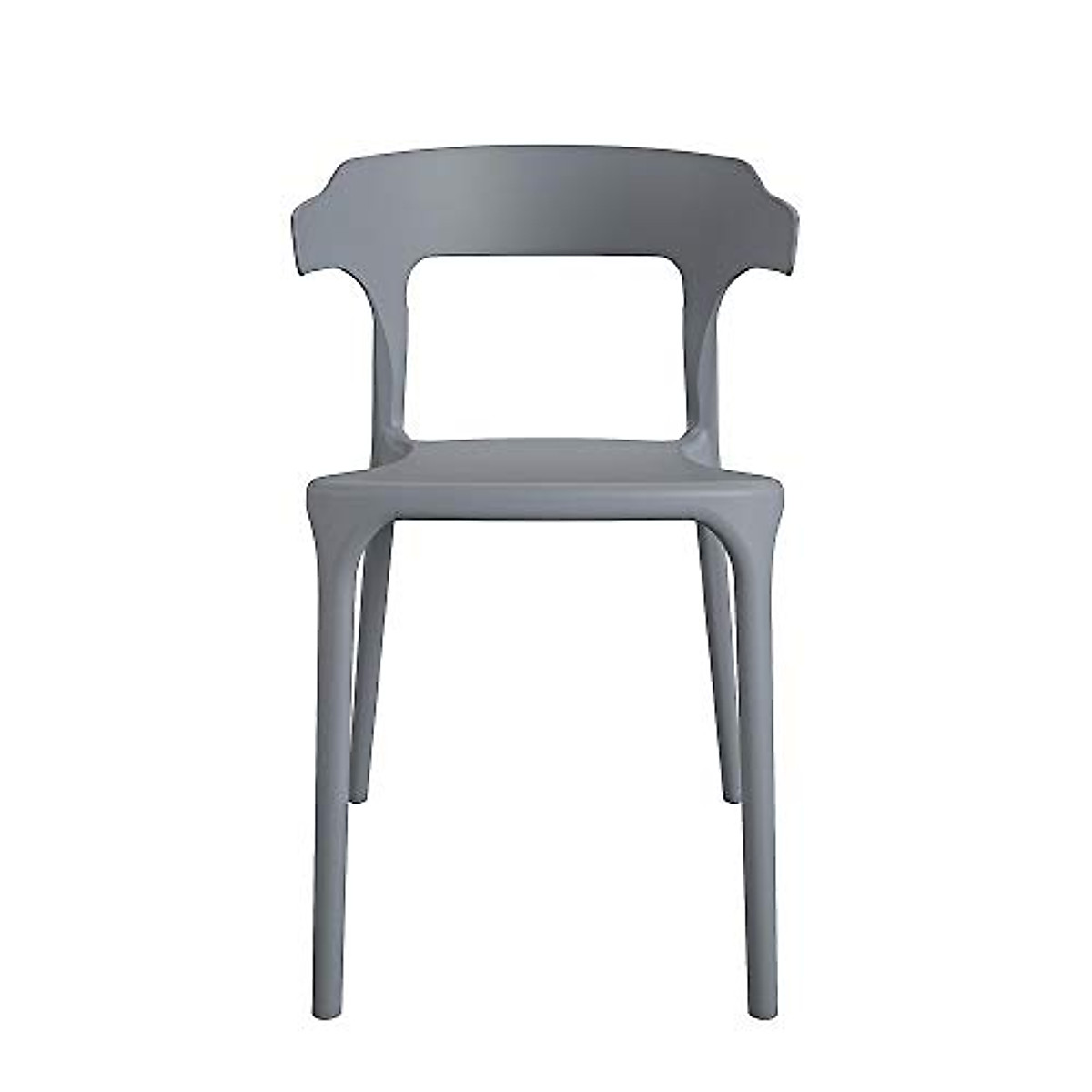 Novogratz Poolside Collection, Felix Stacking Dining Chairs, Indoor/Outdoor, 4-Pack, Charcoal