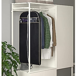 MISSLO 43" Gusseted Travel Garment Bag with Accessories Zipper Pocket Breathable Suit Garment Cover for Shirts Dresses Coats, Black