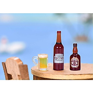 MEMOVAN Toilet Cake Topper 1PC and Miniature Wine Bottles Cake Cupcake Toppers 21PCS, Funny Mini Toilet Toy Dollhouse Cake Decorations for Bachelorette Party Or Birthday 21 and Up Girl Party