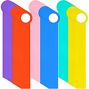 Library Book Dividers for Shelves with Stickers, Library Shelf Markers Assorted Colored Book Shelf Dividers Plastic Shelf Marker Flexible Book Shelf Marker Set for Classroom Teacher Supplies (48 Pcs)