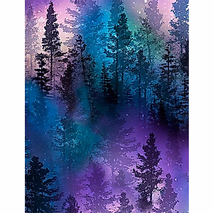 Timeless Treasures Aurora C8457 Purple Aurora & Trees BTY