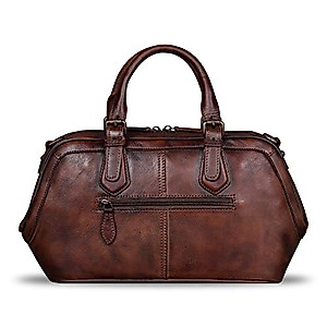 Genuine Leather Top Handle Bags for Women Handmade Handbags Purse Vintage Style Crossbody Satchel