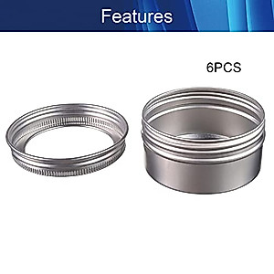 Heyiarbeit 6Pack 3.4 OZ Tin Cans Screw Top Round Aluminum Cans Screw Lid Containers with Clear Window for Store Spices Candies Tea or Gift Giving