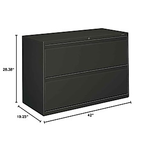 Hon 800 Series Two-Drawer Lateral File, 42w x 19-1/4d x 28-3/8h, Charcoal 892LS