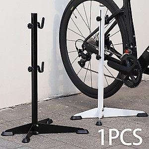 kowaku Bicycle Repair Stand Bikes Work Stand Parking Stand Anti Slid Multifunctional Bike Floor Rack Height Adjustment for Apartment, Basement, White