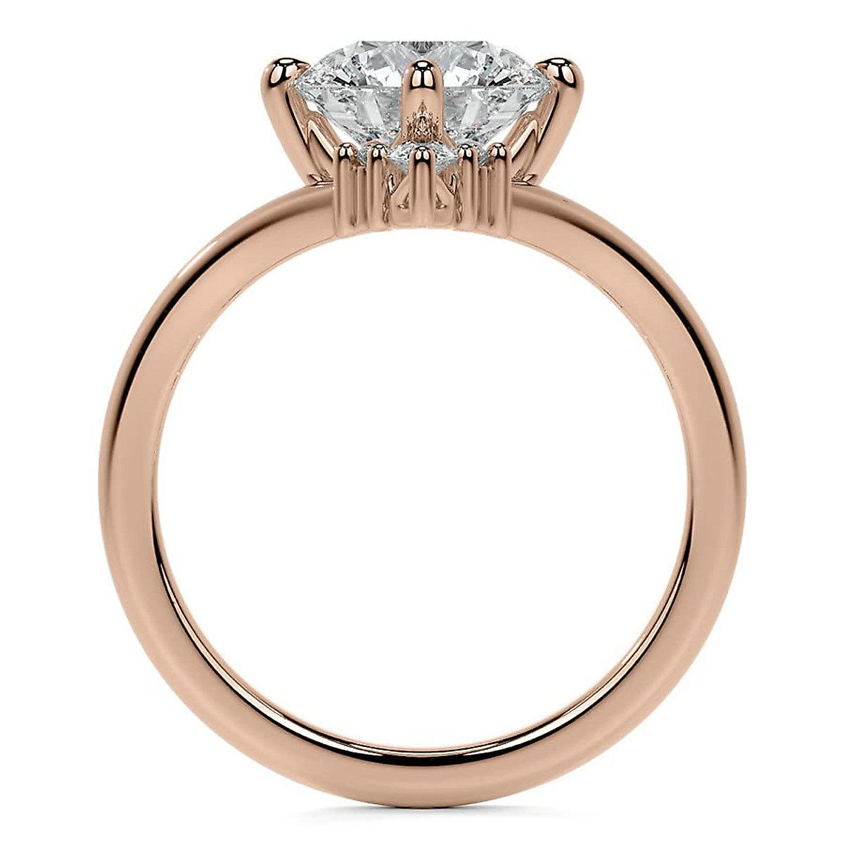 10K Solid Rose Gold Handmade Engagement Ring 2.50 CT Round Cut Moissanite Diamond Solitaire Wedding/Bridal Ring Set for Women/Her, Fancy Ring Gifts for Her