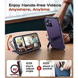 VICMARS Strongest Magnetic for iPhone 14 Pro Max Case with Stand, [Fits Magsafe] [18FT Ultra Shockproof] Dual-Layer iPhone 14 Pro Max Phone Case Men Women, 2X Mil-Grade, Invisible Kickstand (Purple)