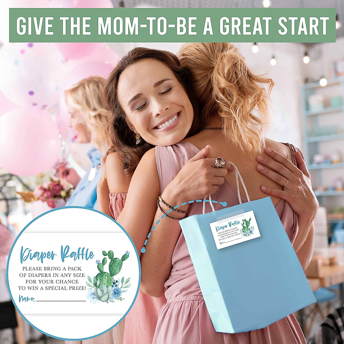 25 Baby Shower Diaper Raffle Tickets For Baby Shower Boy - Cactus Baby Shower Games For Boys, Diaper Raffle Cards, Baby Raffle Tickets, Baby Shower Invitation Inserts, Baby Shower Ideas