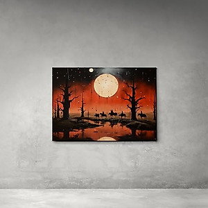 Majestic Black Stallion Galloping In The Clouds, Black Horse On Salt Flats, Canvas Print, Black Horse Print, Black Horse Wall Art