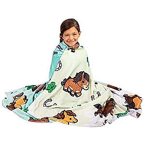 Horse Throw Blanket, Super-Soft Adorable Extra-Large Horse Throw Blanket for Girls, Teens, Adults, and Children, Fleece Horse Print Blanket (50in x 60in) Warm Plush and Cozy Throw for Traveling or Bed