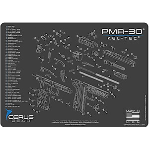 KELTEC PMR30 EDOG Cerus Gear Schematic (Exploded View) Heavy Duty Pistol Cleaning 12x17 Padded Gun-Work Surface Protector Mats Solvent & Oil Resistant & 3 PC Cleaning Essentials & Clenzoil
