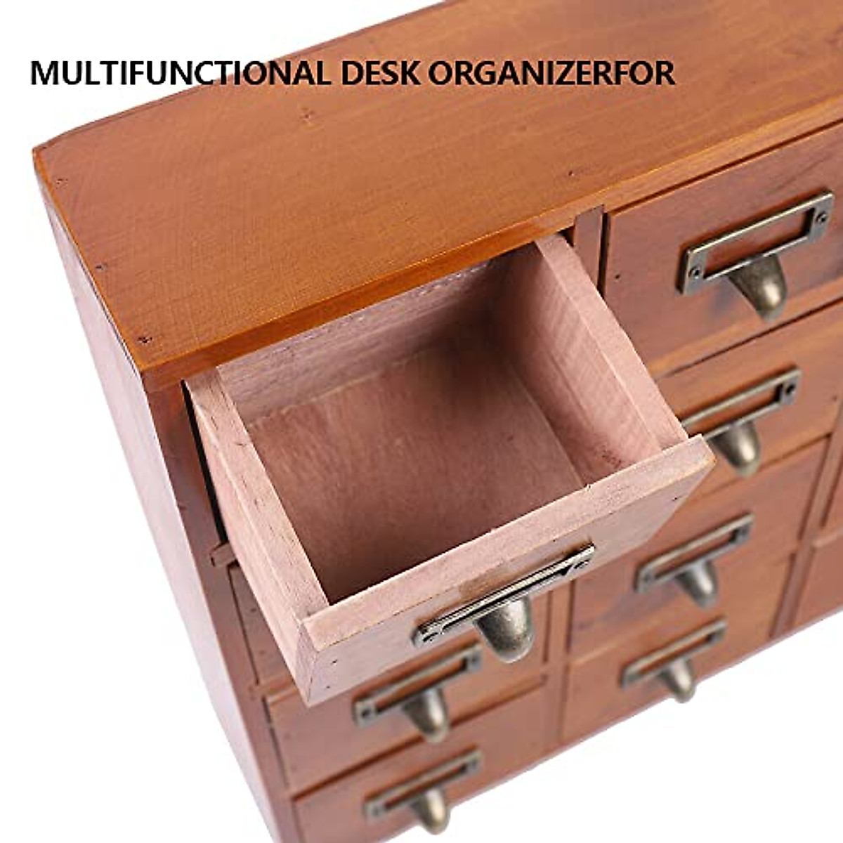 YIYIBYUS 16 Drawers Apothecary Cabinet, Supply Desk Drawer Organizer - Home Office Desk Organization and Storage - Rustic Storage Drawers Dressers for Bedroom - Traditional Apothecary Cabinet