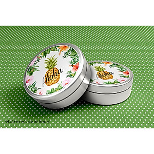 Watercolor Pineapple Aloha Thank You Sticker Labels, 40 2" Party Circle Stickers by AmandaCreation, Great for Party Favors, Envelope Seals & Goodie Bags