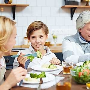 8 Sets Knives Spoons and Forks, Thickened Design Wheat Straw Cutlery, Reusable Utensils Set for Kid or Adult, Fork Spoon Knife Set for Party, Travel, Work, Picnic, Camping (Blue and green)