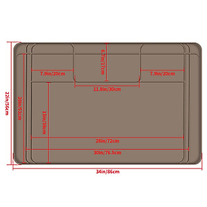 Sanbege Under Sink Mat Liner 34" x 22", Trimmable Kitchen Cabinet Protector Tray, Multipurpose Silicone Waterproof Mat for 36" Cabinet and Crafting, Pet Bowls, Floor Organization (Brown)