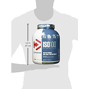 Dymatize ISO 100 Protein Powder with 25g of Hydrolyzed 100% Whey Isolate, Vanilla 5 Pound, Package may vary
