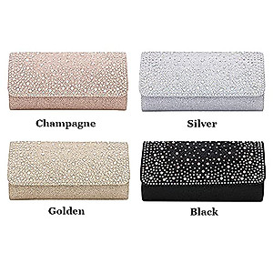 Miss Chow Cute Shiny Small Rhinestone Envelope Evening Handbag Clutch Purse Crossbody Bag