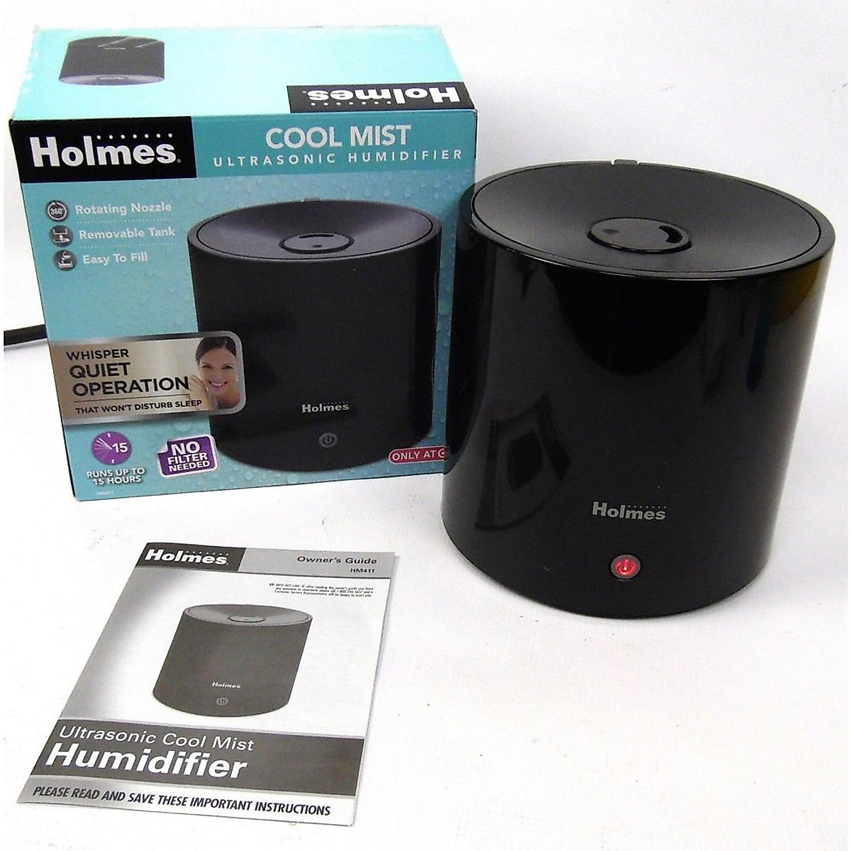 Holmes Cool Mist Ultrasonic Cylinder Humidifier - Black