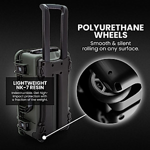 Nanuk 935 Pro Photo Kit – Waterproof Travel Camera Hard Case with Padded Dividers and Wheels, 22” x 14” x 9” - Dustproof and Impact Resistant, Airline Carry-On Approved – Olive