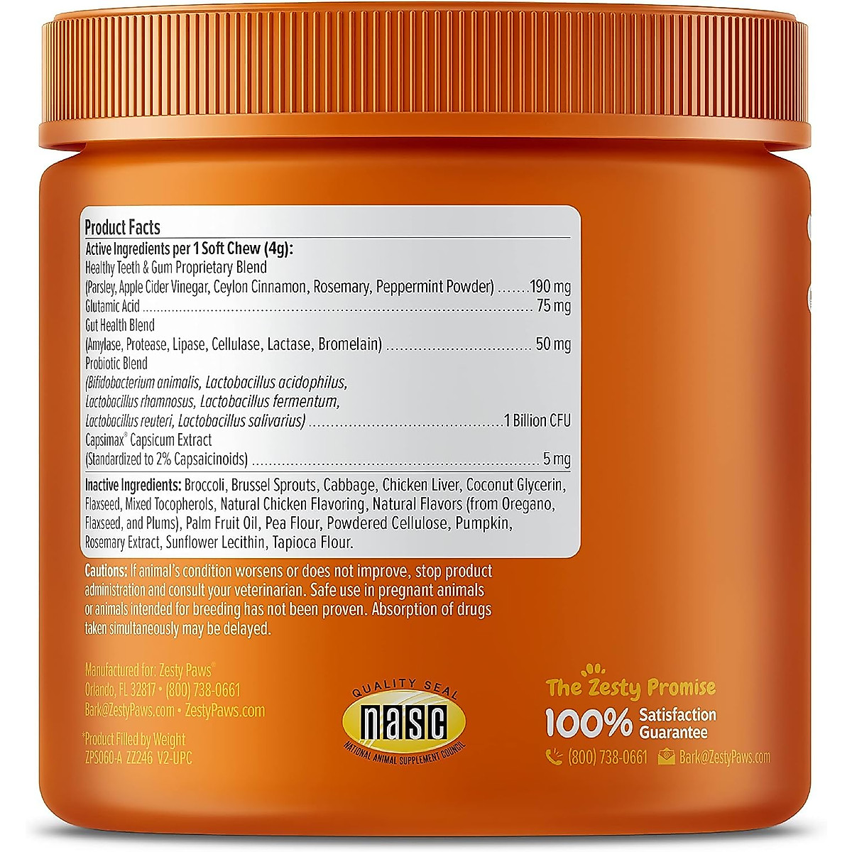 Zesty Paws Chew No Poo Bites - Hen - 90 Count