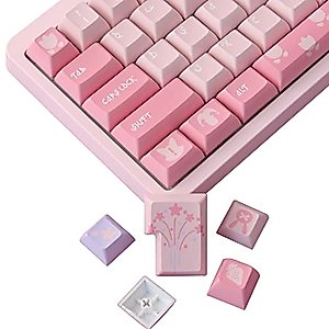 JOMKIZ Keycaps,143 Keys KCA Profile Garden Party Theme Custom Keycaps Set for Cherry MX Gateron Kailh Switches Mechanical Gaming Keyboard