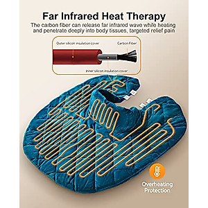 Weighted Heating Pad for Neck and Shoulders Pain Relief, Haimmy 3lb Electric Heated Neck Wrap, Fast-Heating with 6 Heat Settings, 11 Auto-Off Timers with Countdown Display, Removable Cover - 16"x20"