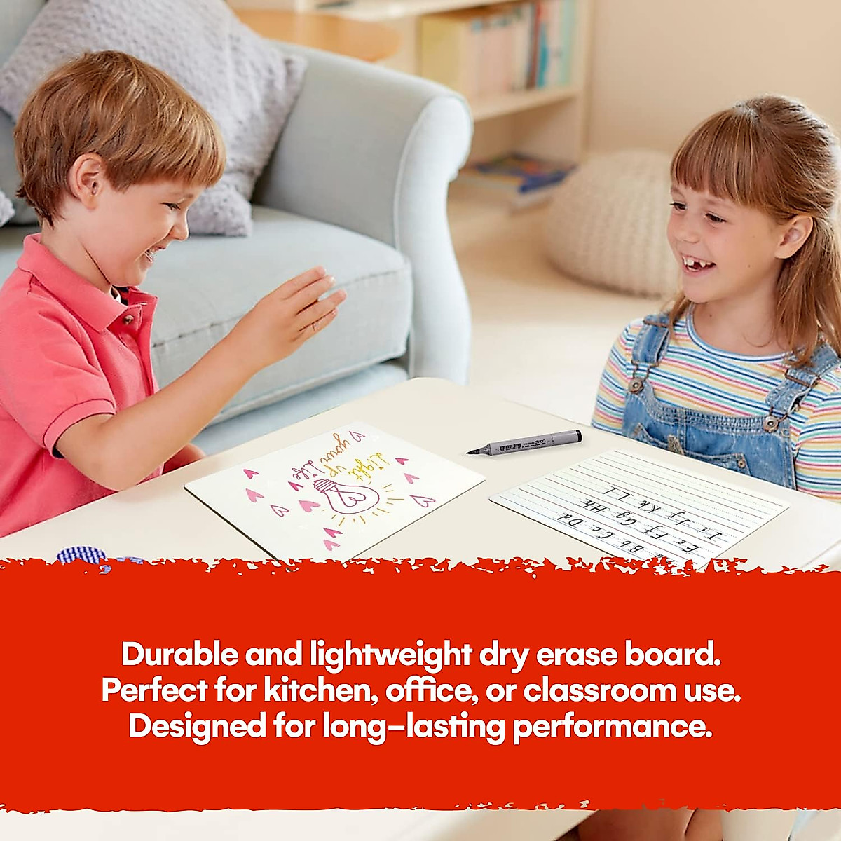 Board Geeks 3 Classroom Dry Erase Board for Kids 9"x12"- Small White Boards for Students, White Board for Kids, Teacher - Double Sided Small White Board | Mini White Boards | Small whiteboard (3- Pk)