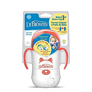 Dr. Brown's Baby's First Straw Cup, 9 Ounce (6m+) - Orange (TC91013-P4)