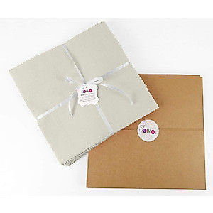 Soimoi Solid White Precut 10 inch Cotton Fabric Quilting Squares Charm Pack DIY Patchwork Sewing Craft