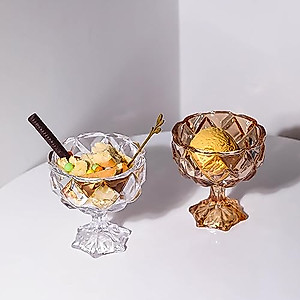 KALWEL,Dessert Cups,Trifle Bowl Glass,Dessert Bowls,Clear Glass Bowls,Clear Dessert Cups,Footed Bowl,Dessert Cups With Spoons,280ml,Suitable For Sherbet Sandwiches, Fruits, Salads, Snacks, Cocktails